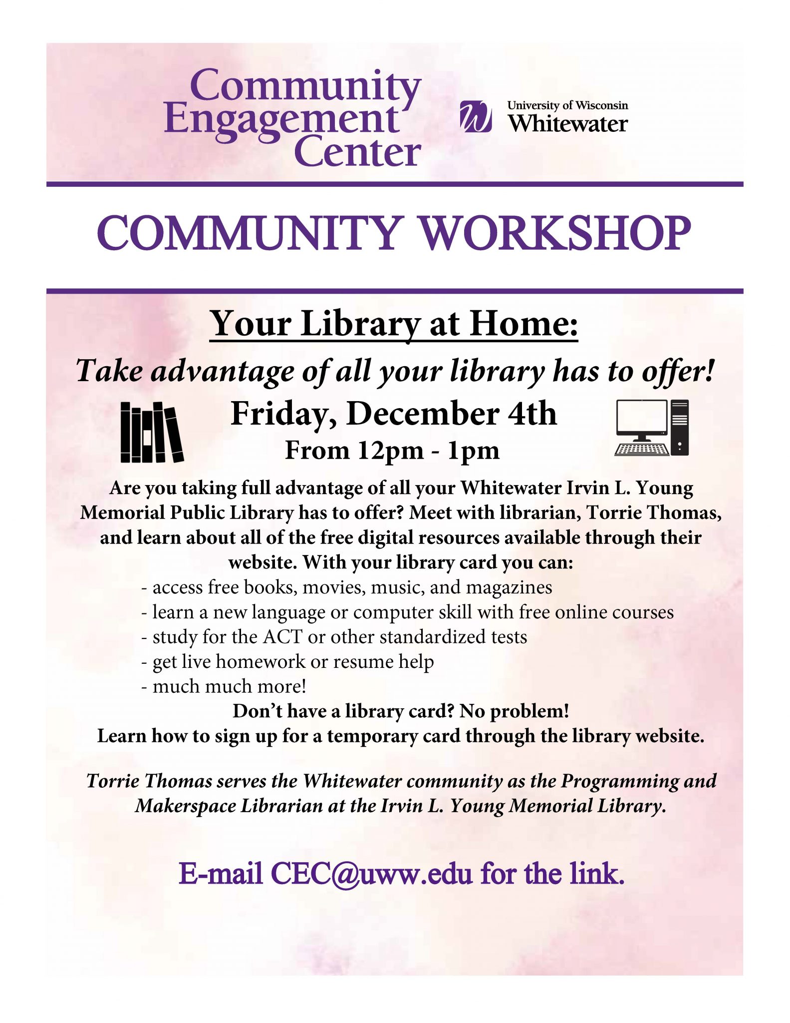 Library Resources Workshop – Community Engagement Center